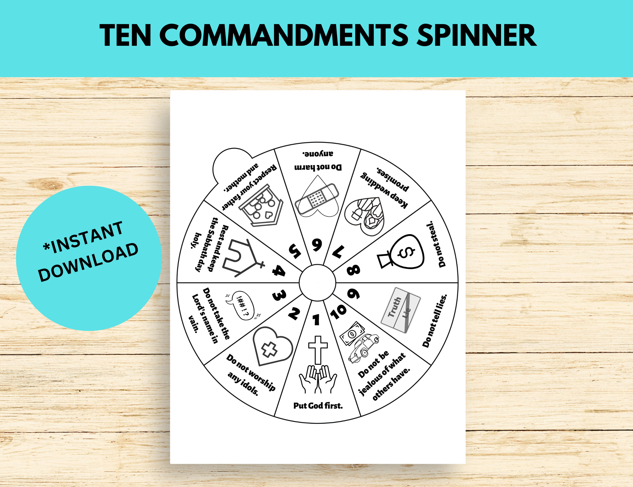 Ten Commandments Bible Story Activity, Sunday School Craft, Ten ...