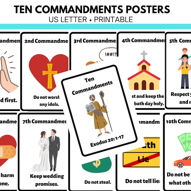 Ten Commandments Poster - Etsy