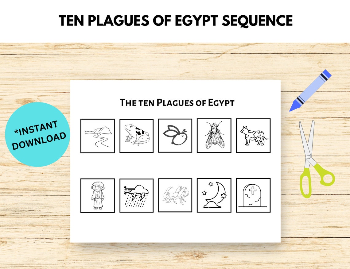 Plagues of Egypt Bible Story Activity, Sunday School Lesson, Ten ...
