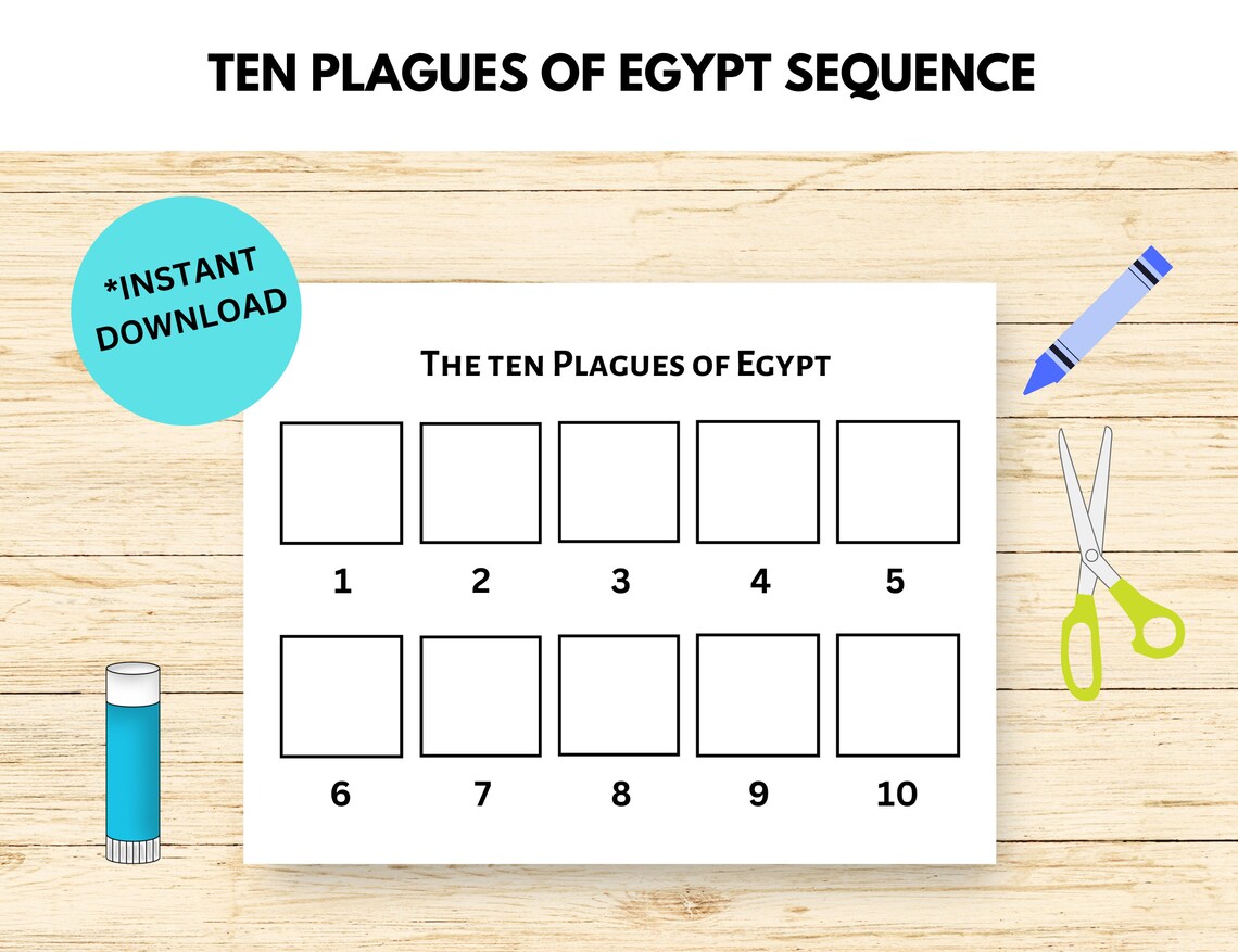 Plagues of Egypt Bible Story Activity, Sunday School Lesson, Ten ...