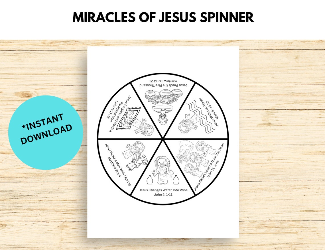 Jesus Miracles Sunday School Craft, Bible Story Activity, Printable ...