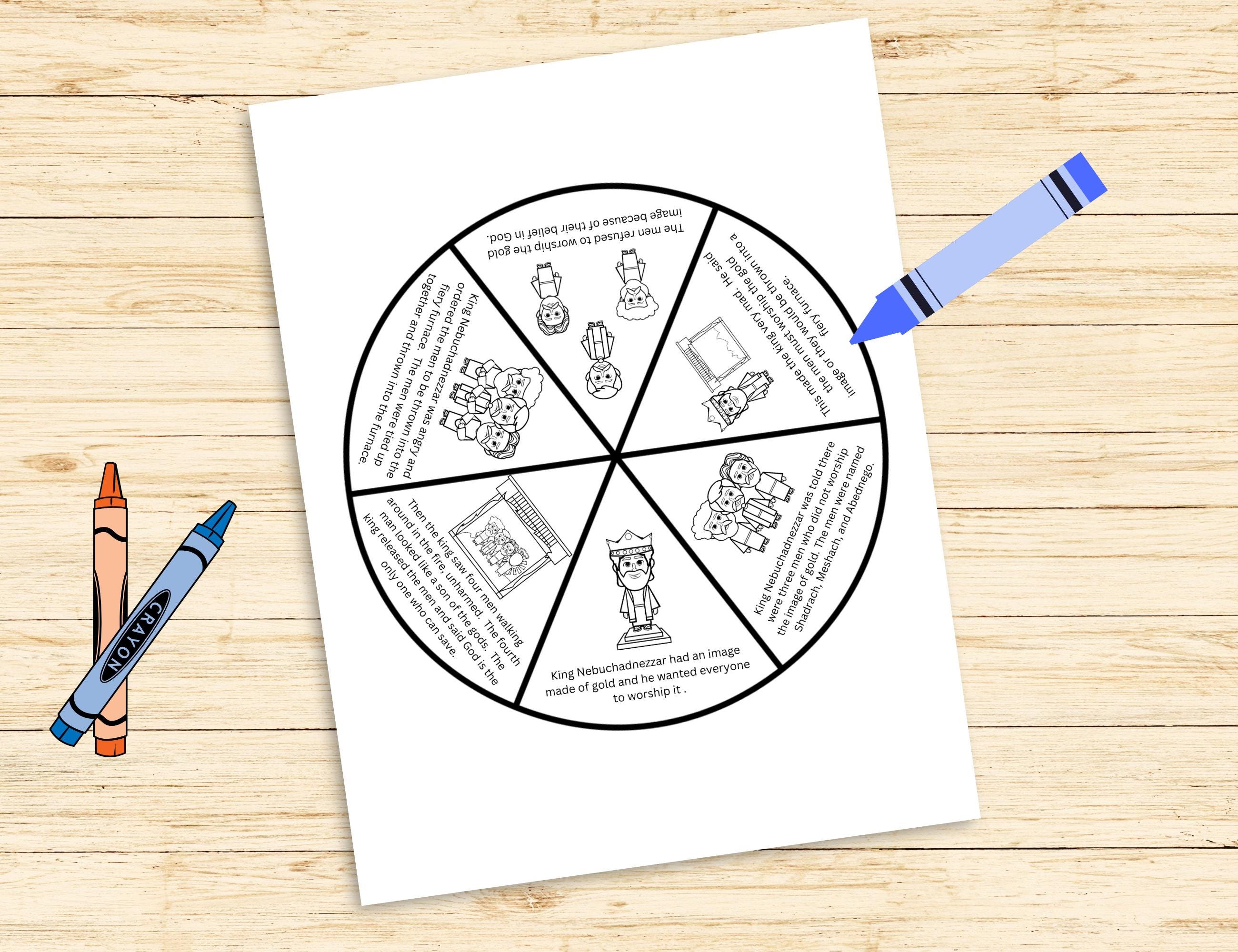 Fiery Furnace Printable Spinner, Bible Story Activity, Sunday School ...
