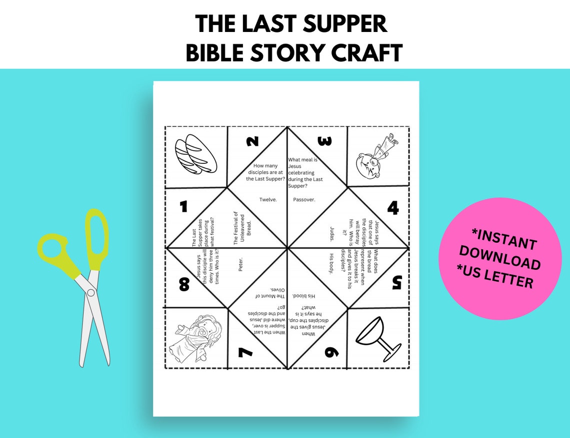 Last Supper Craft, Bible Story Activity, Holy Week Printable, Sunday ...