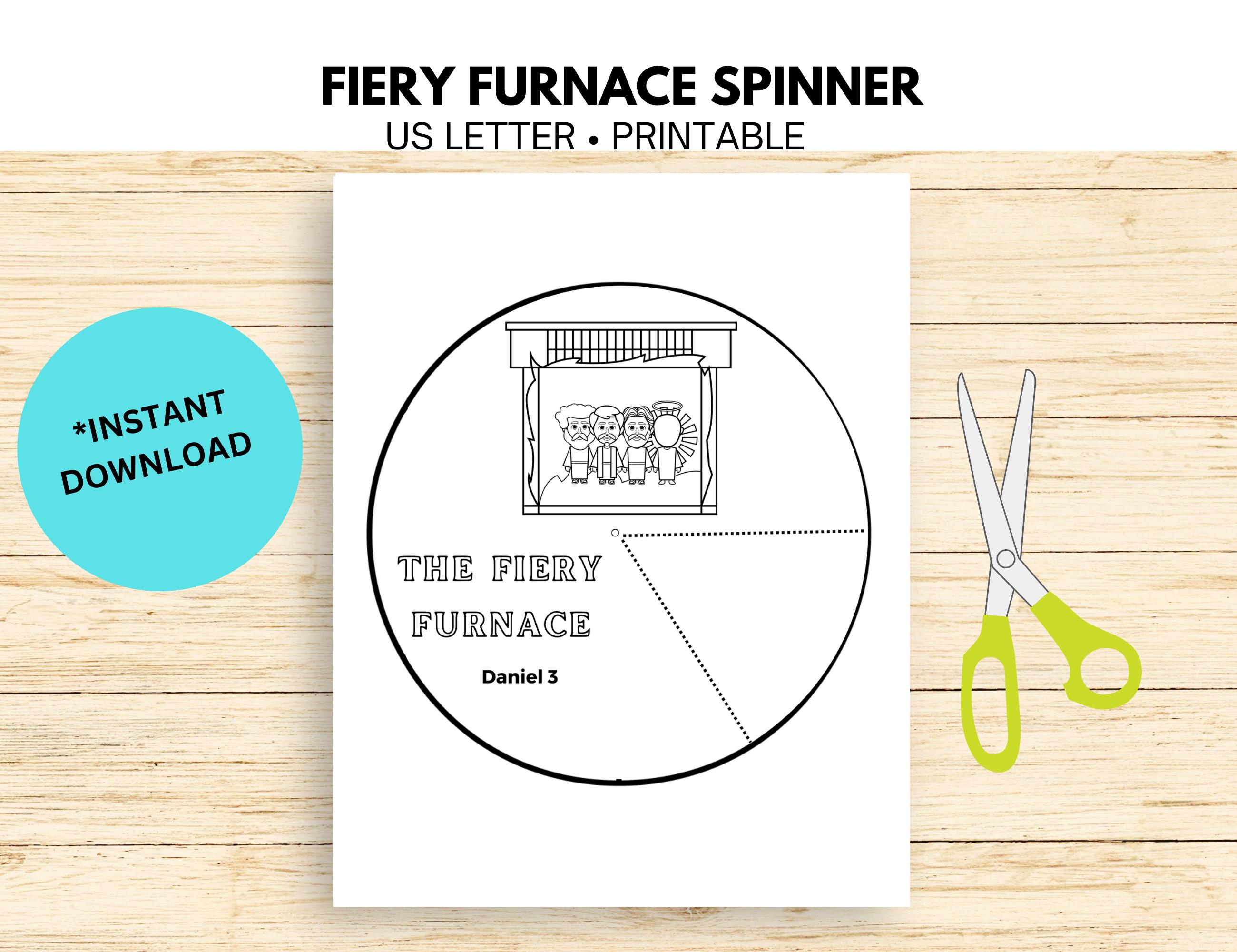 Fiery Furnace Printable Spinner, Bible Story Activity, Sunday School ...