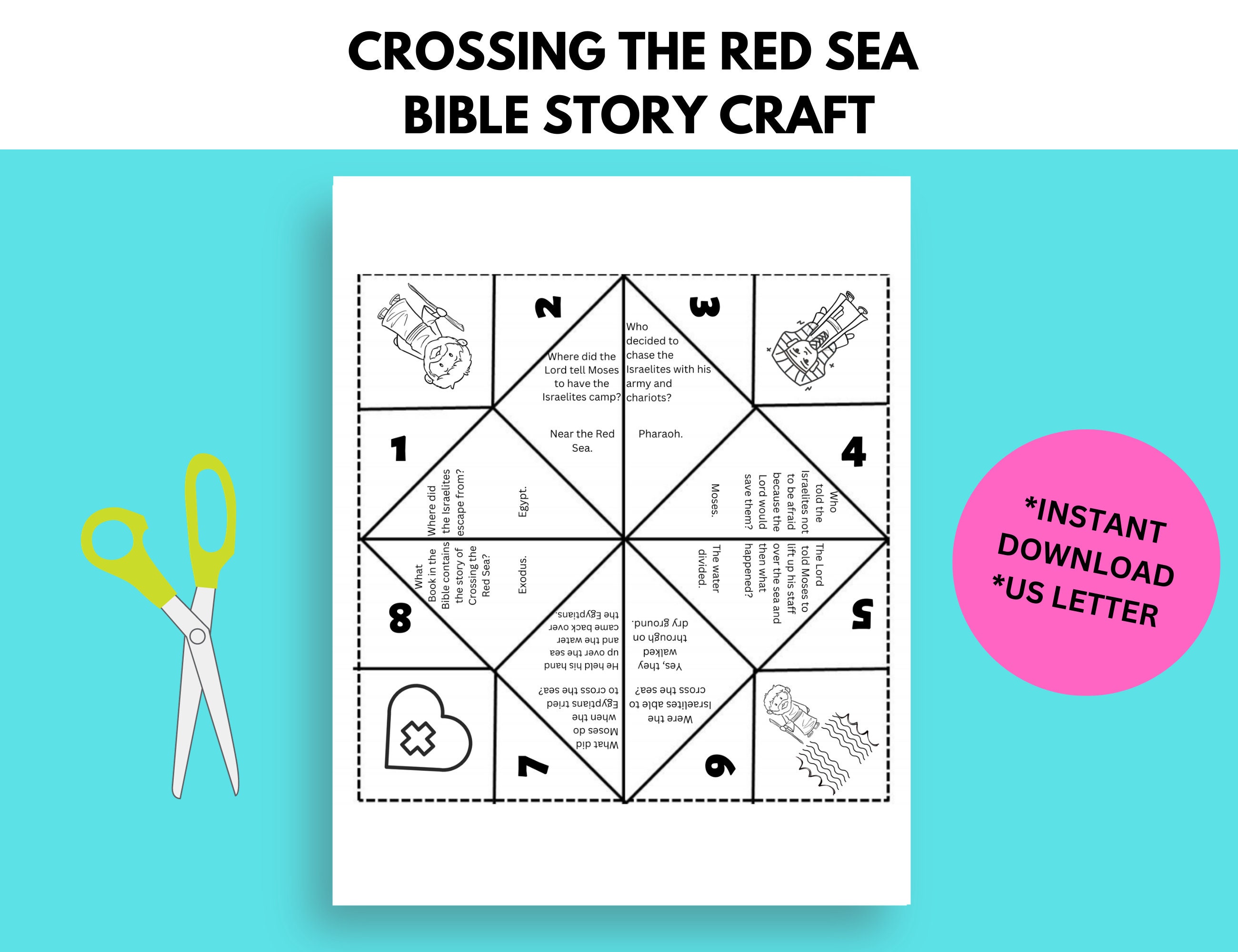 Crossing the Red Sea, Moses Parts the Red Sea Craft, Fortune Teller ...