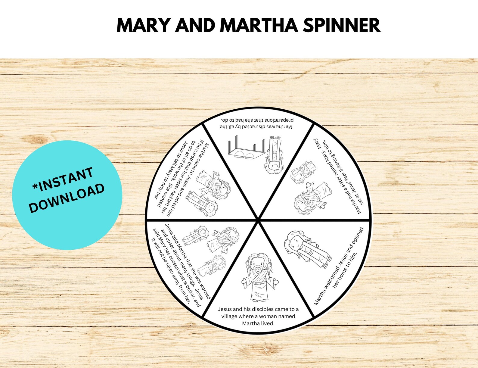 Mary and Martha Bible Story Activity, Sunday School Craft, Printable ...