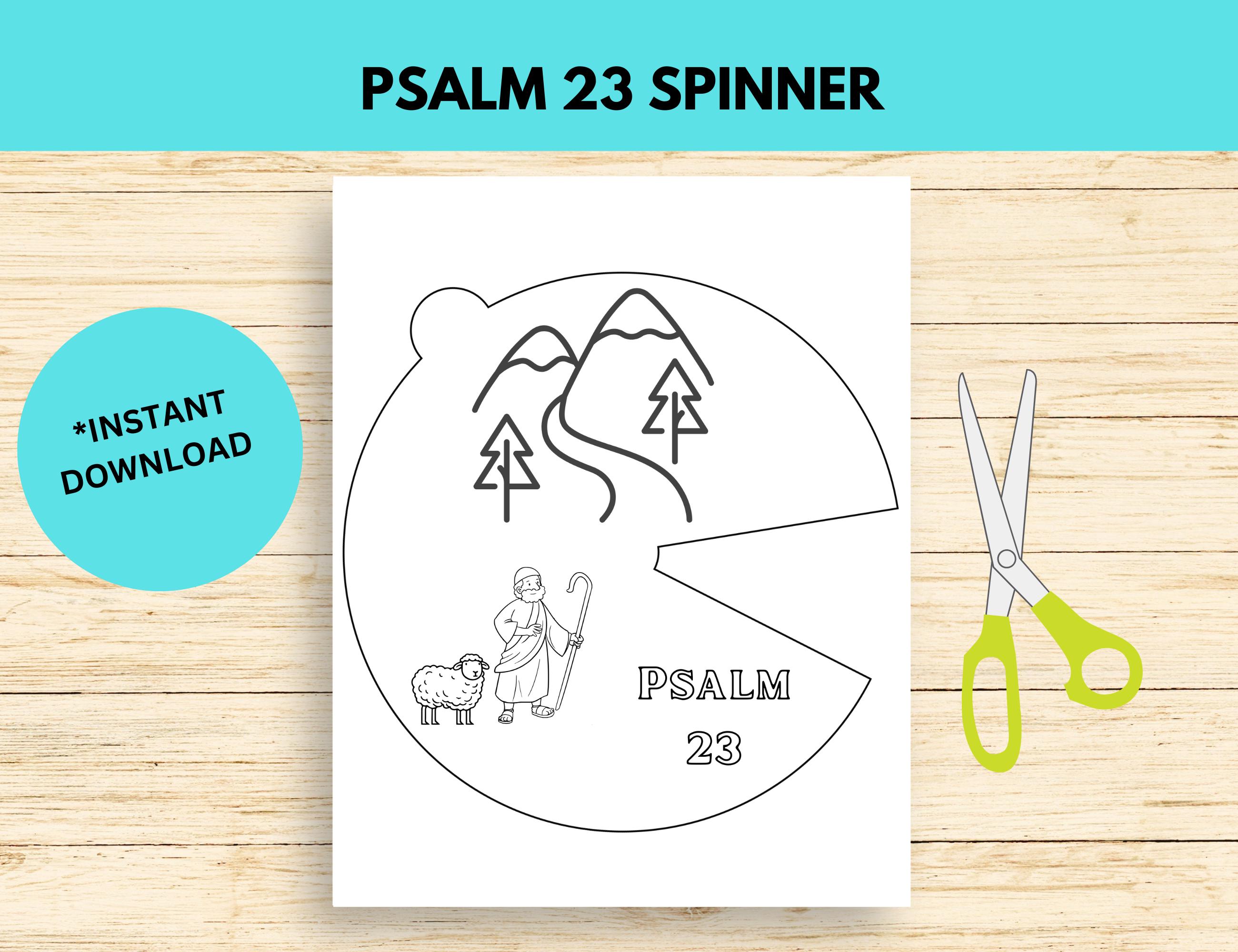 Psalm 23 Bible Story Activity, Sunday School Lesson, Printable Spinner ...