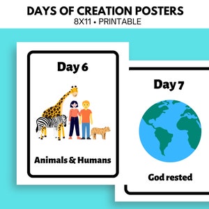 Days of Creation Posters, Sunday School Lesson, Classroom Posters ...