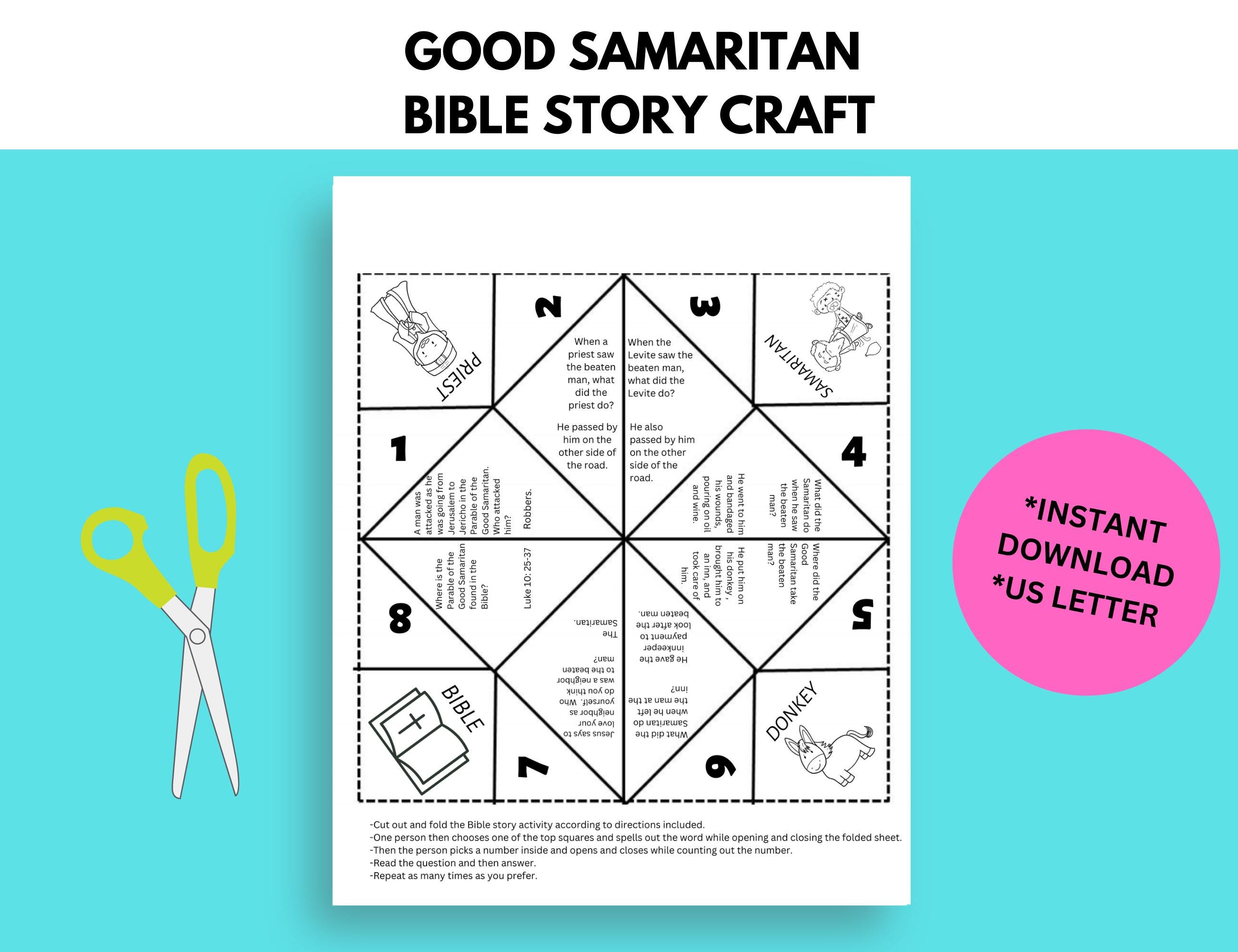 Good Samaritan Bible Story Activity, Sunday School Craft, Fortune ...
