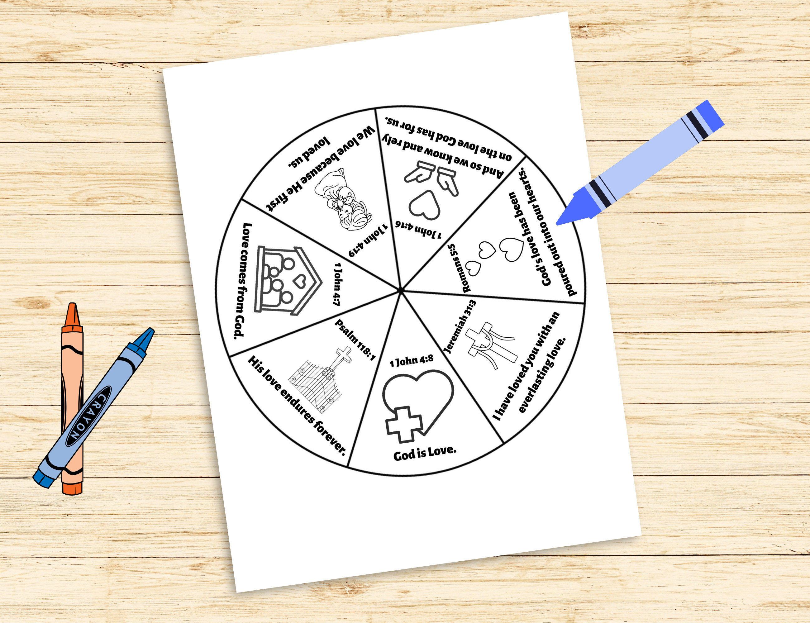 Gods Love Bible Story Activity, Sunday School Craft, Scripture Activity ...