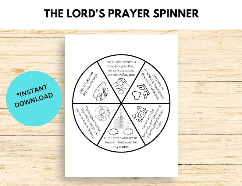The Lord's Prayer Activity, Sunday School Craft, Lord's Prayer Spinner ...
