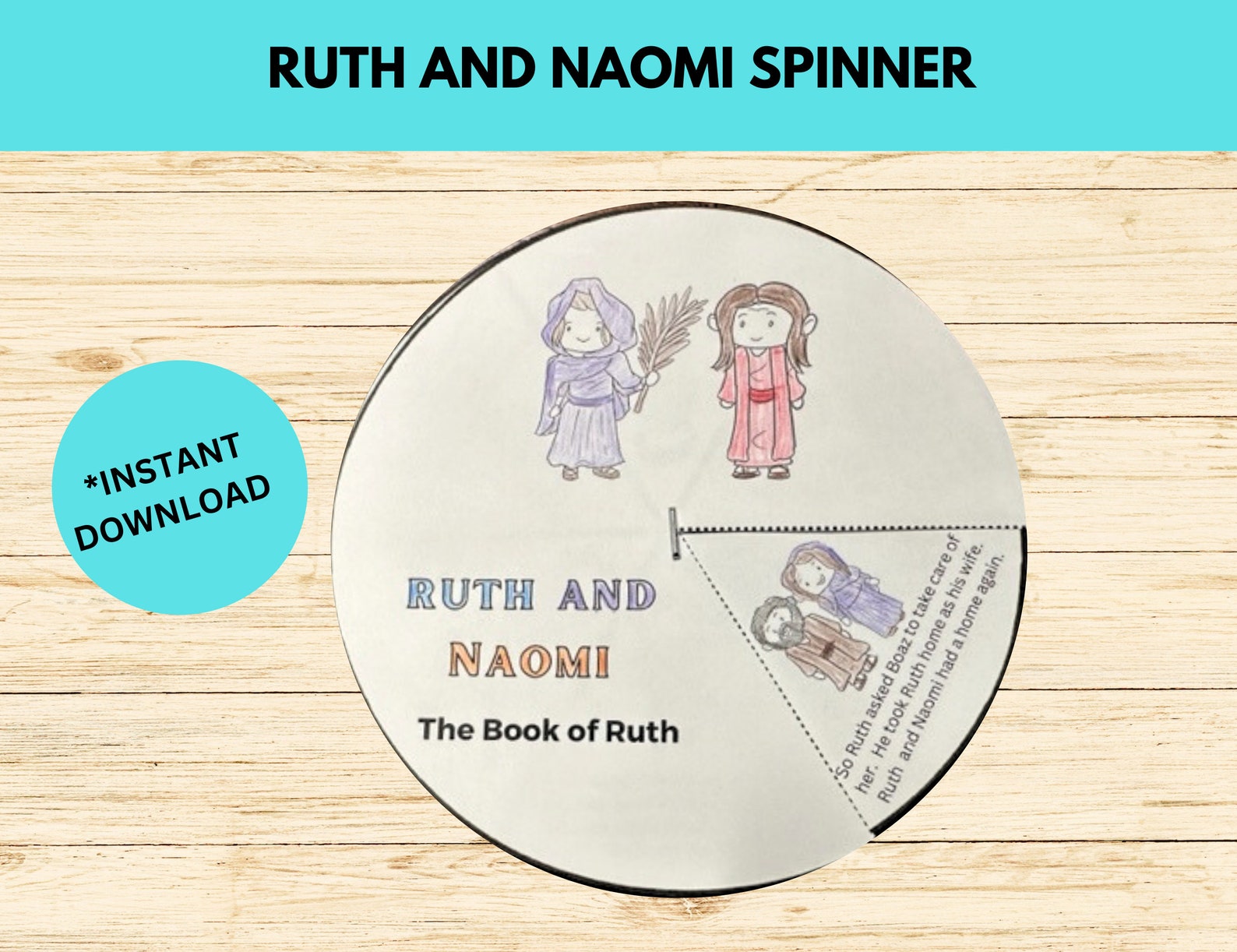 Ruth and Naomi Spinner, Bible Story Craft, Sunday School Lesson, Book ...