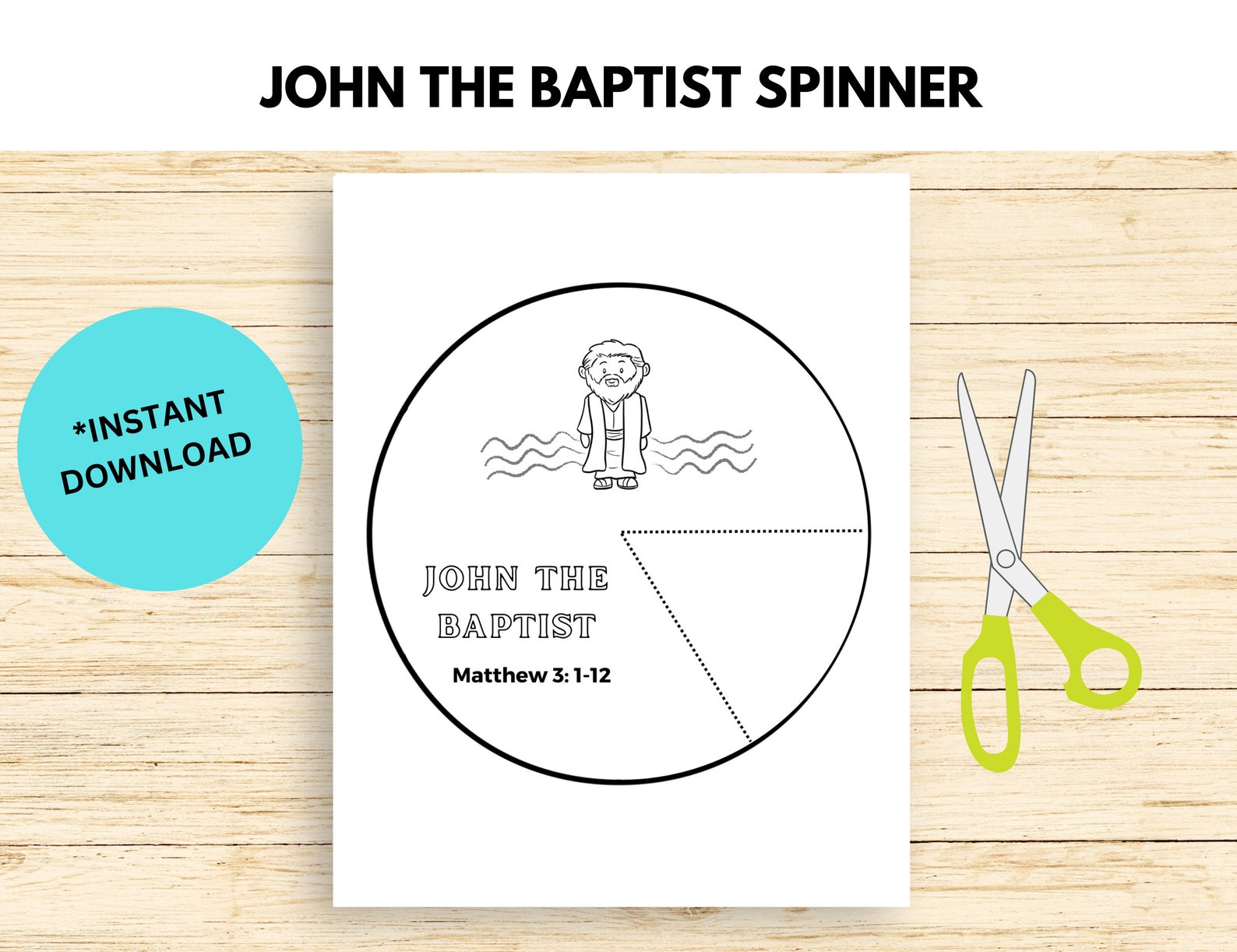 John the Baptist Bible Story Activity, Sunday School Craft, John the ...