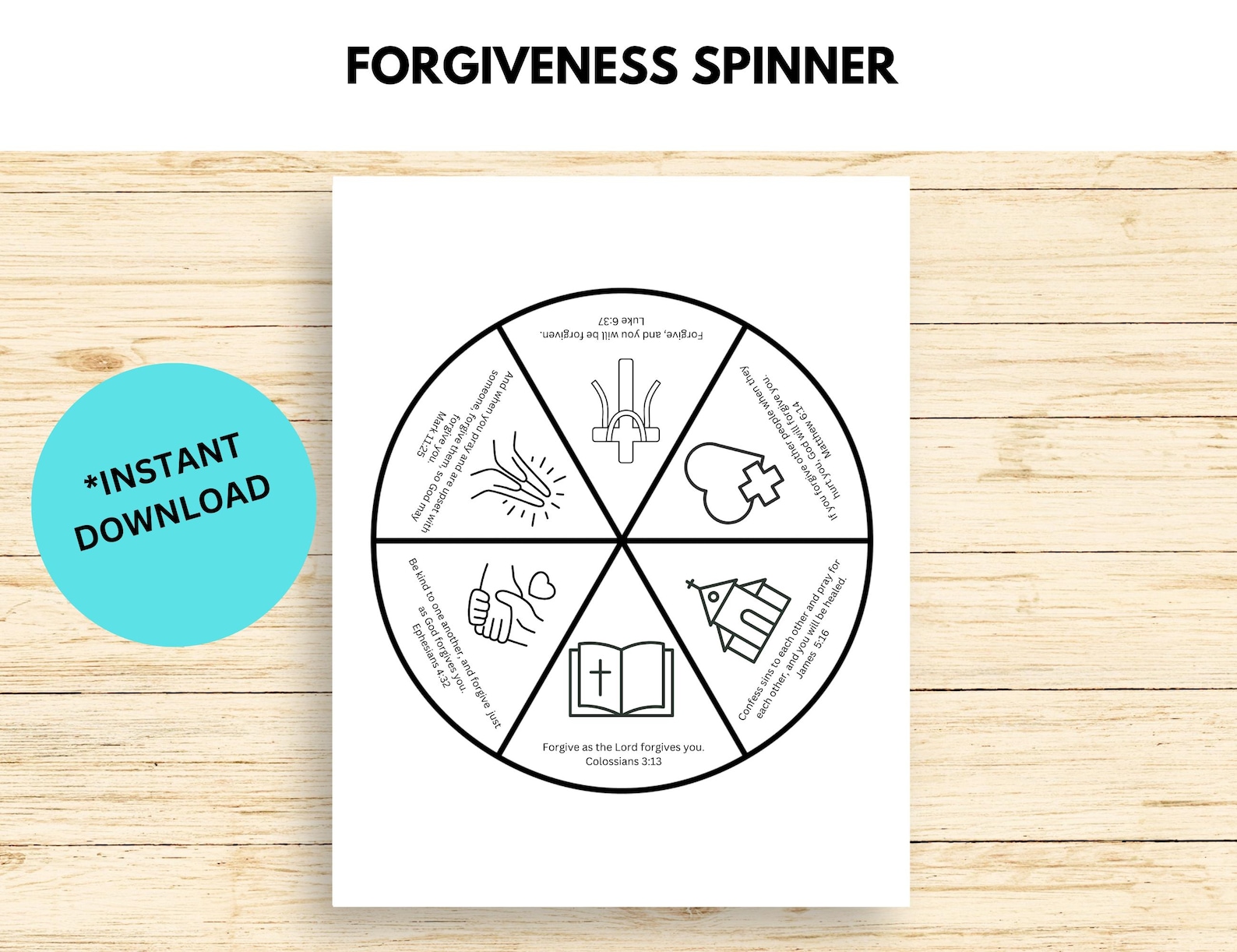 Forgiveness Bible Story Activity, Sunday School Craft, Spinner ...