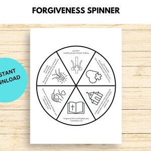 Forgiveness Bible Story Activity, Sunday School Craft, Spinner ...