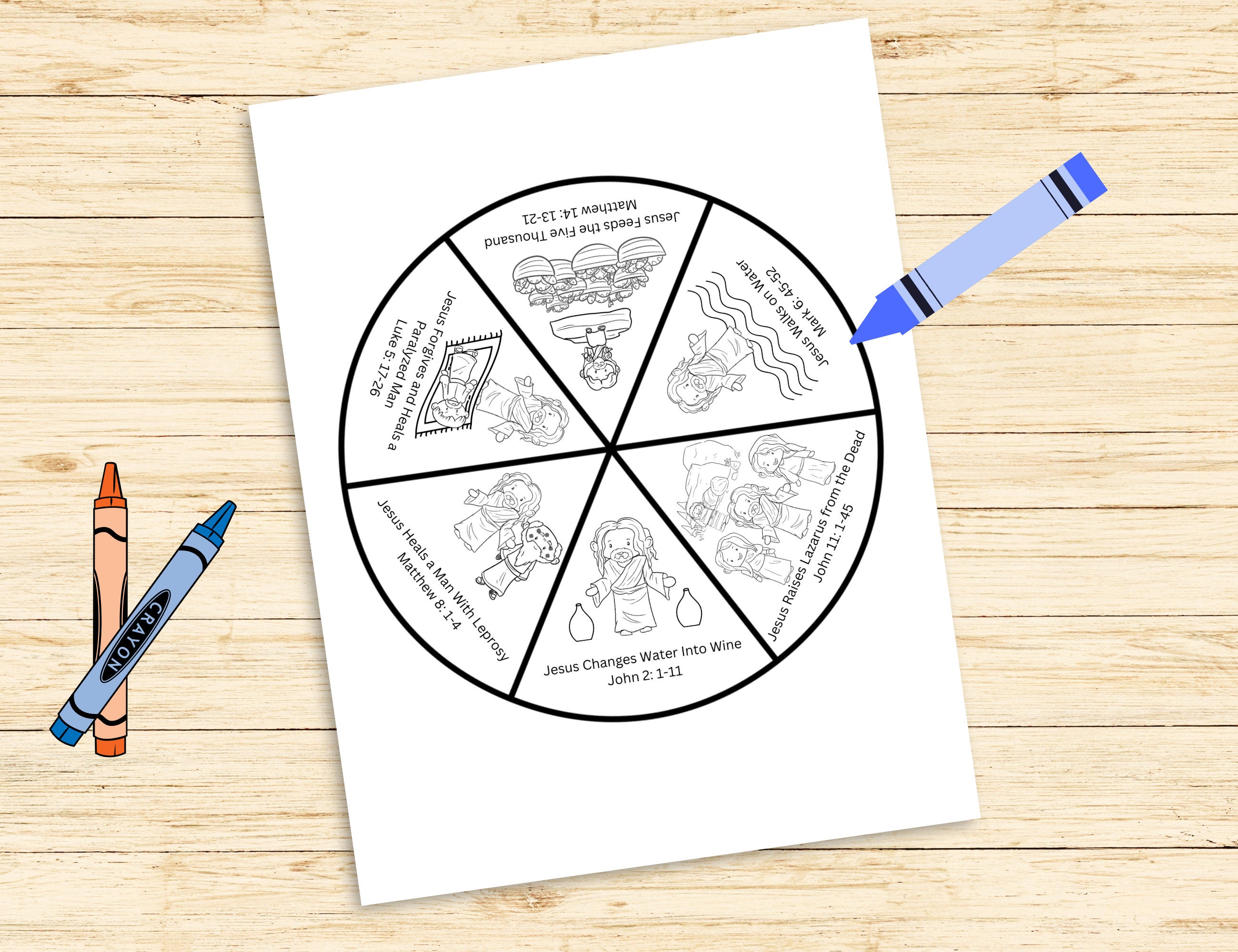 Jesus Miracles Sunday School Craft, Bible Story Activity, Printable ...