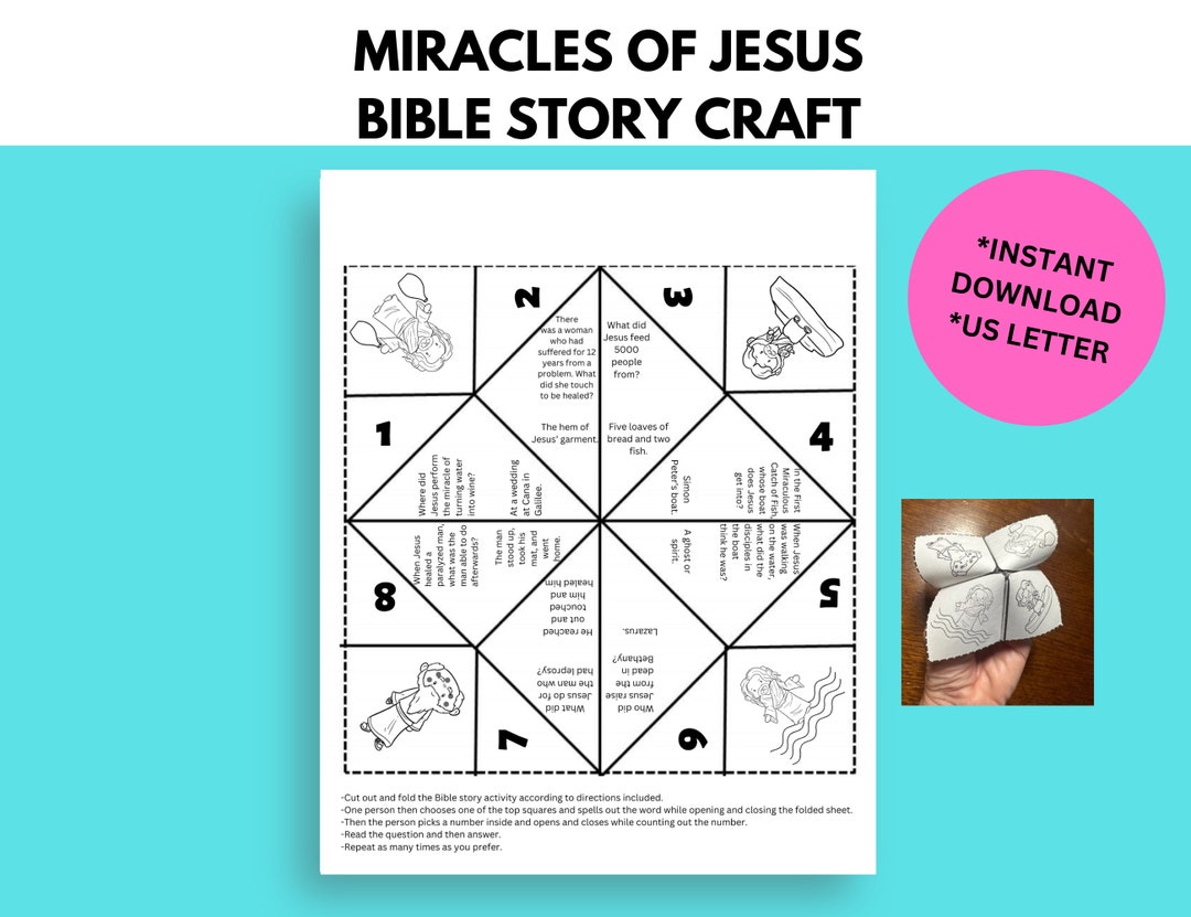 Jesus Miracles Sunday School Craft, Bible Story Activity, Fortune ...