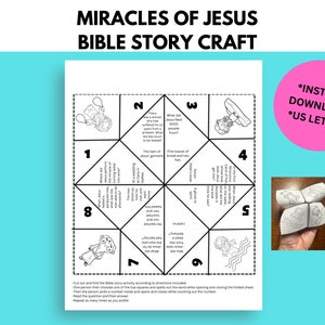 Jesus Miracles Sunday School Craft, Bible Story Activity, Fortune ...