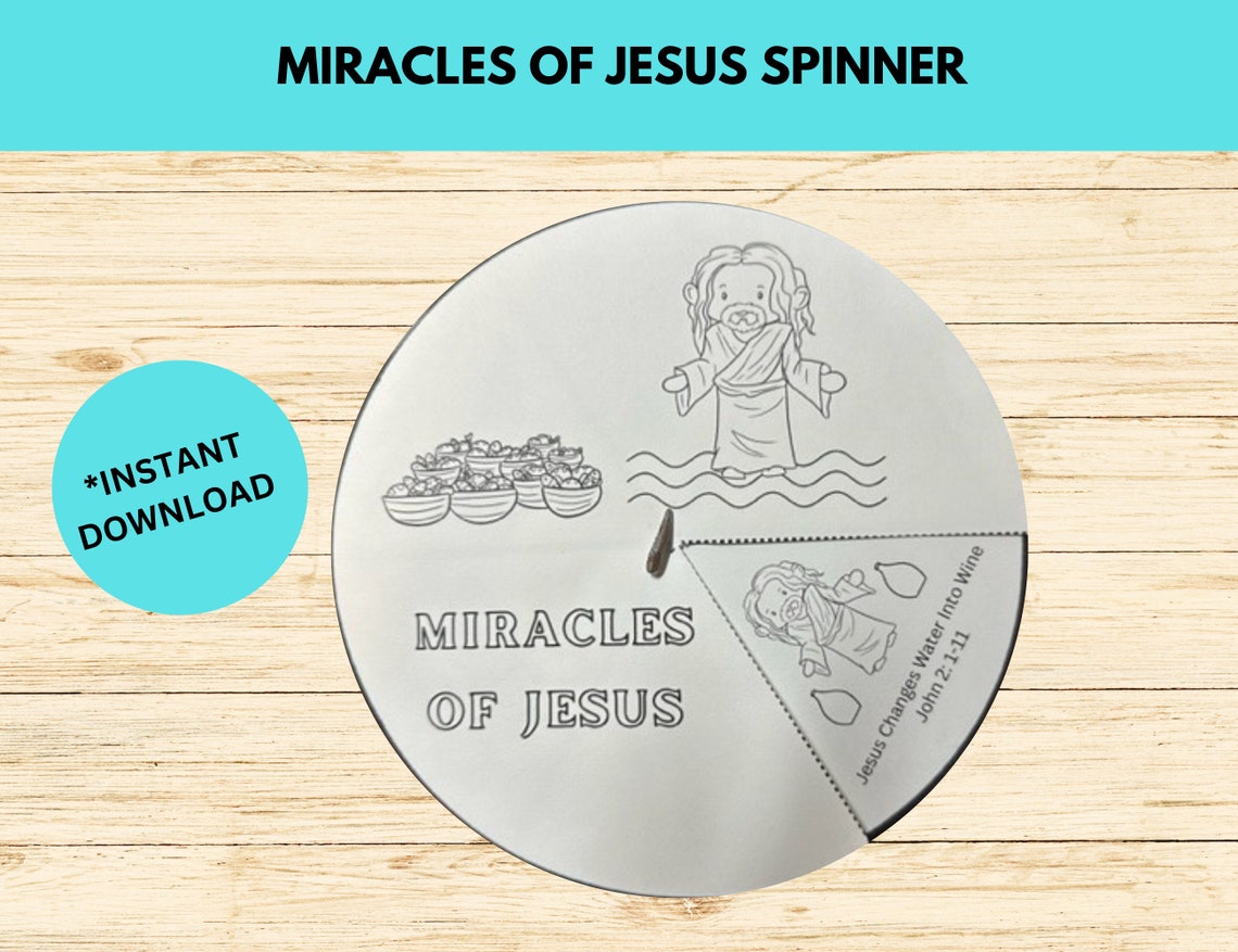 Jesus Miracles Sunday School Craft, Bible Story Activity, Printable ...