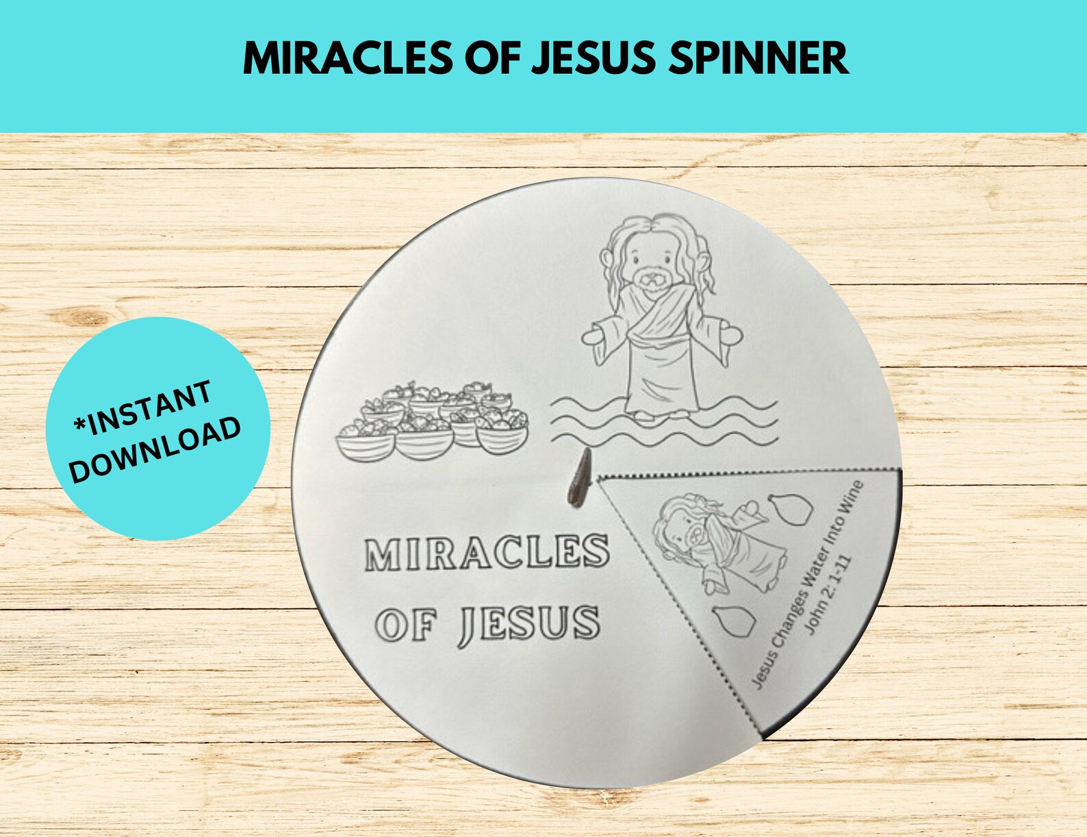 Jesus Miracles Sunday School Craft, Bible Story Activity, Printable ...