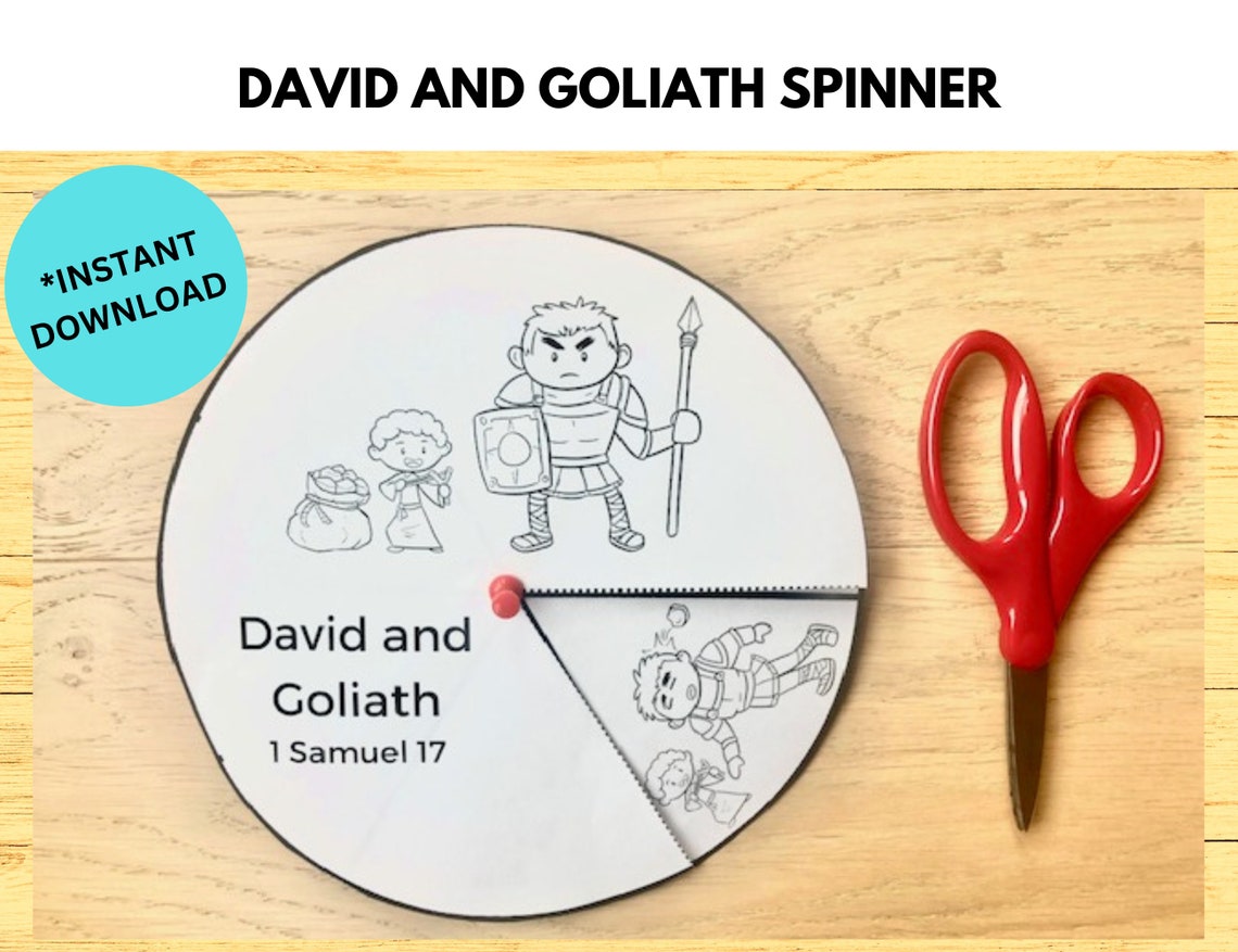 David and Goliath Sunday School Craft, Bible Story Activities, Kids ...