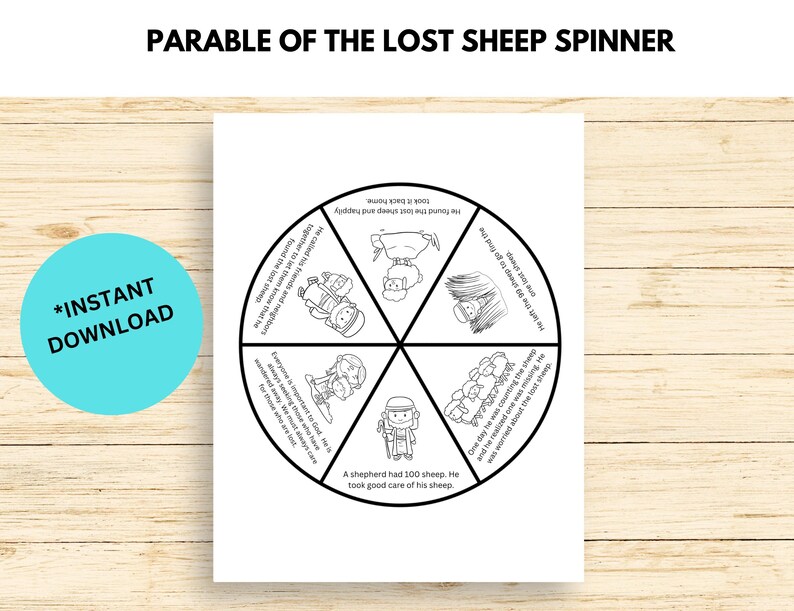 Parable of the Lost Sheep Spinner, Bible Story, Sunday School Craft ...