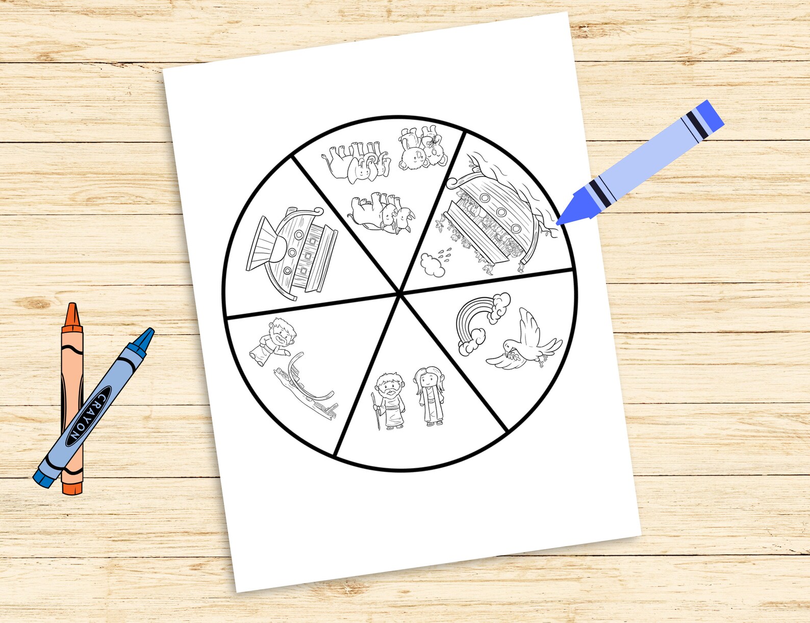 Noah's Ark Spinner, Noah's Ark Bible Story, Sunday School Craft ...