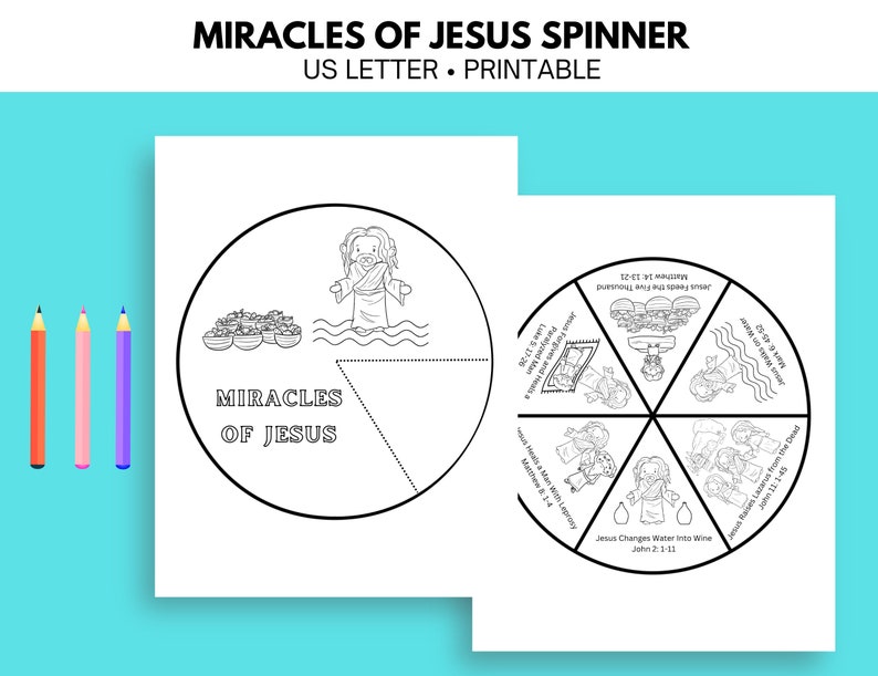 Jesus Miracles Sunday School Craft, Bible Story Activity, Printable ...