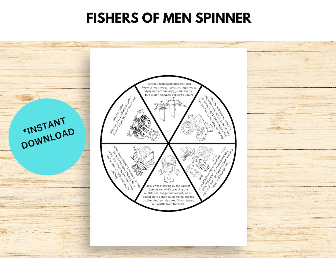 Fishers of Men Bible Story Activity, Sunday School Craft, Printable ...