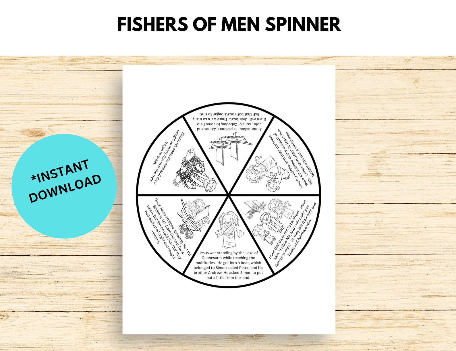 Fishers of Men Bible Story Activity, Sunday School Craft, Printable ...