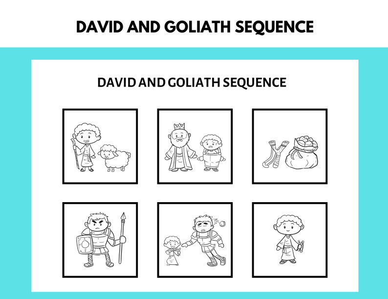 David and Goliath Craft, David and Goliath Bible Story, Sequence ...