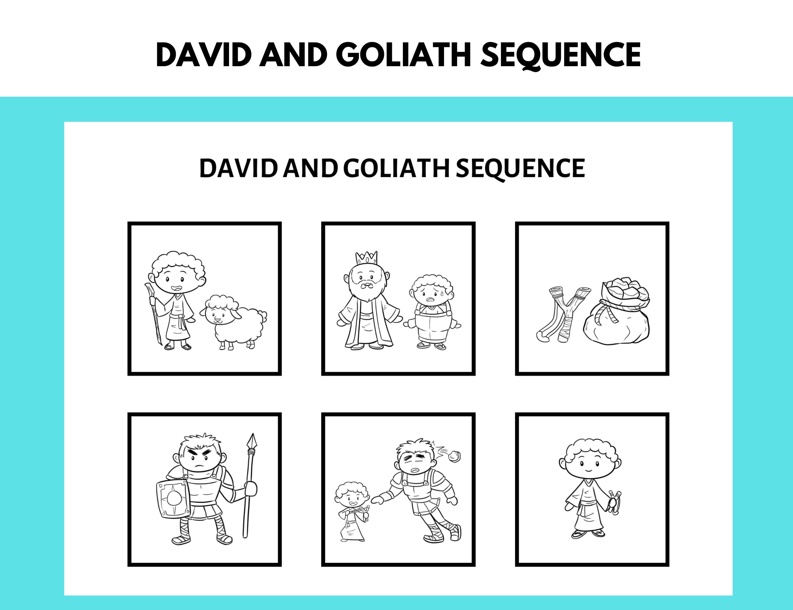 David and Goliath Craft, David and Goliath Bible Story, Sequence ...