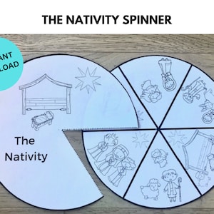 Christmas Nativity Spinner, Christmas Nativity Bible Story, Sunday ...
