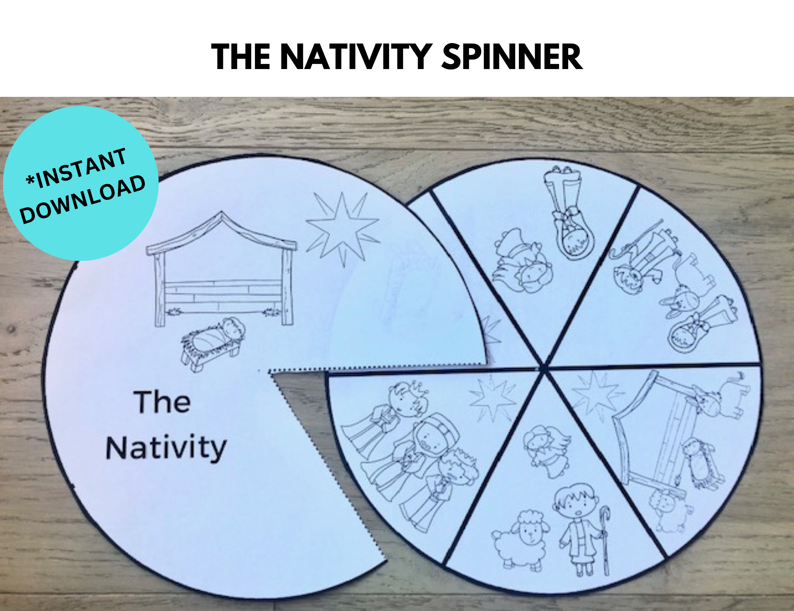 Christmas Nativity Spinner, Christmas Nativity Bible Story, Sunday ...