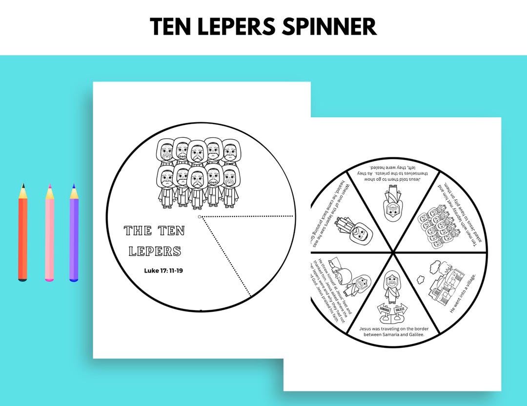 Ten Lepers Bible Story Activity, Sunday School Craft, Printable Spinner ...