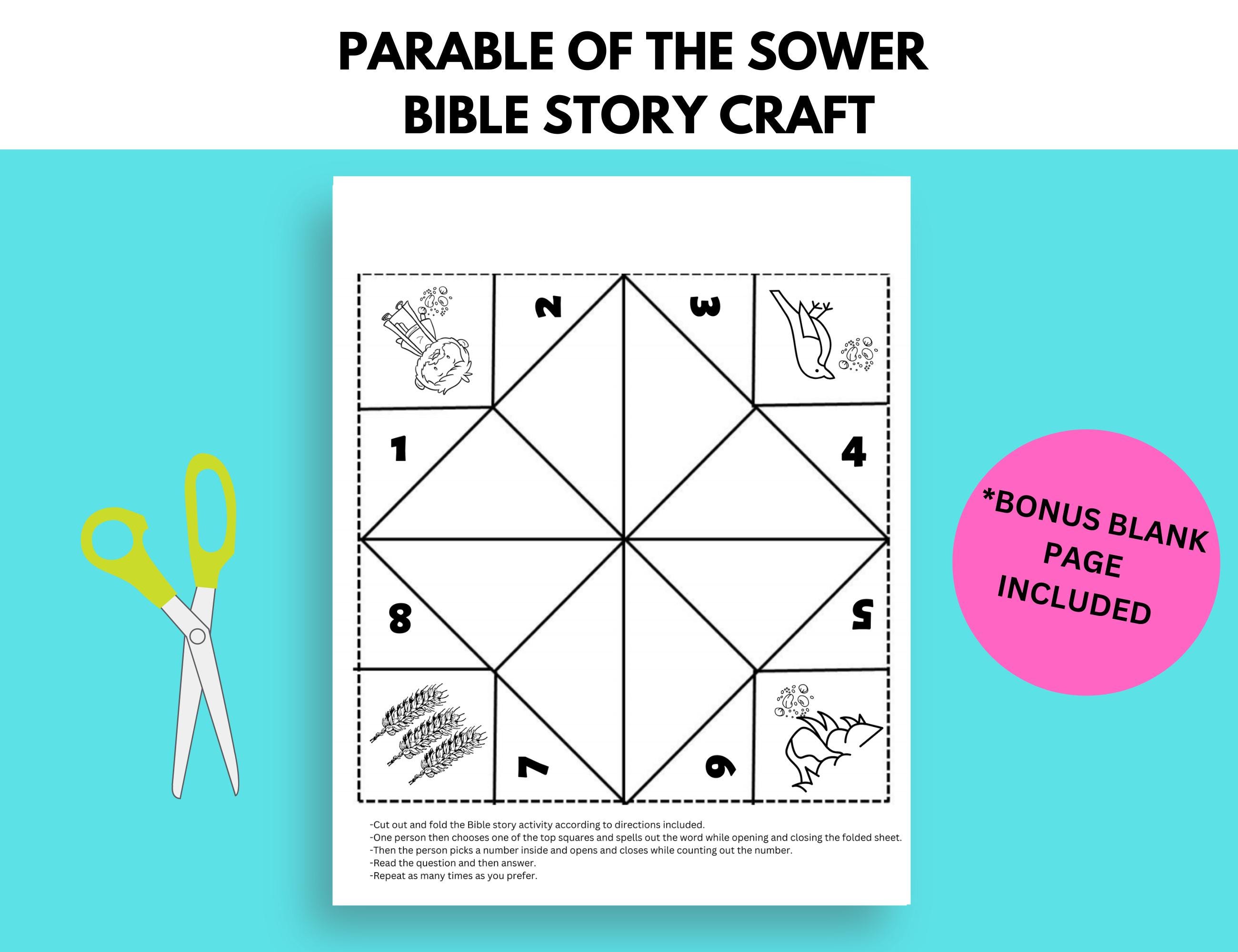 Parable of the Sower Bible Story Activity, Sunday School Craft, Fortune ...