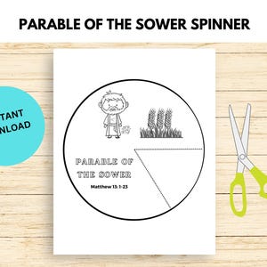 Parable of the Sower Bible Story Activity, Sunday School Craft, Spinner ...