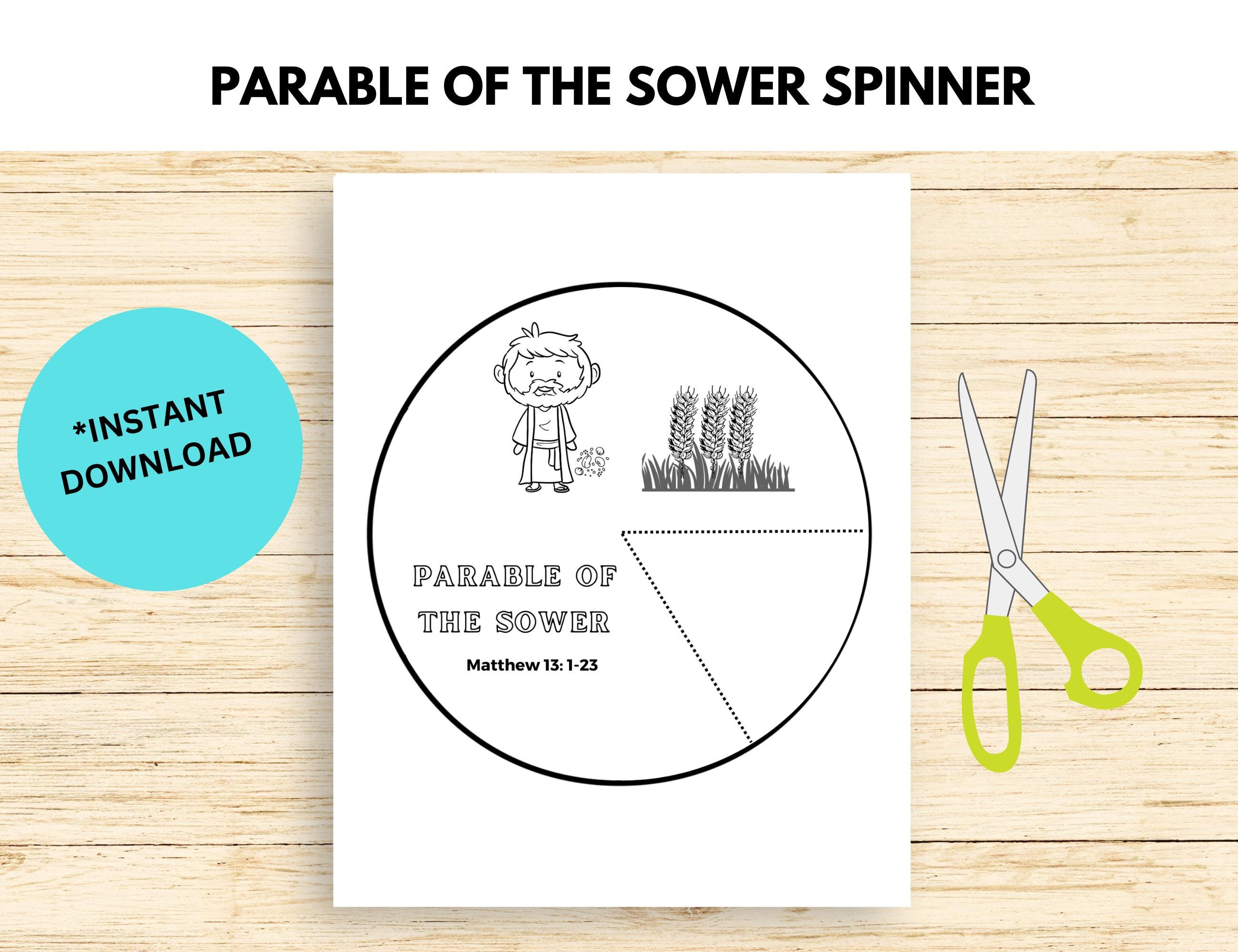 Parable of the Sower Bible Story Activity, Sunday School Craft, Spinner ...