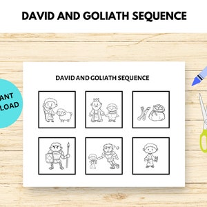 David and Goliath Craft, David and Goliath Bible Story, Sequence ...