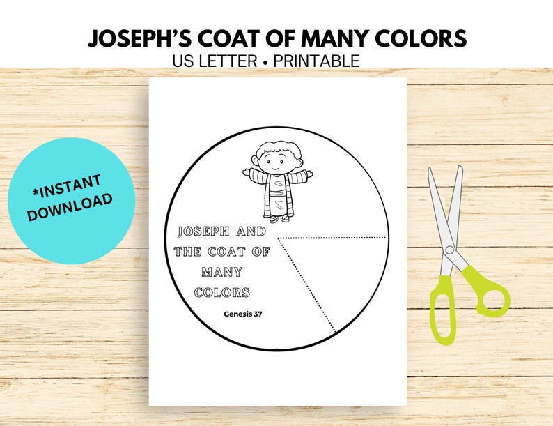 Joseph Coat of Many Colors Spinner, Bible Story, Sunday School Craft ...
