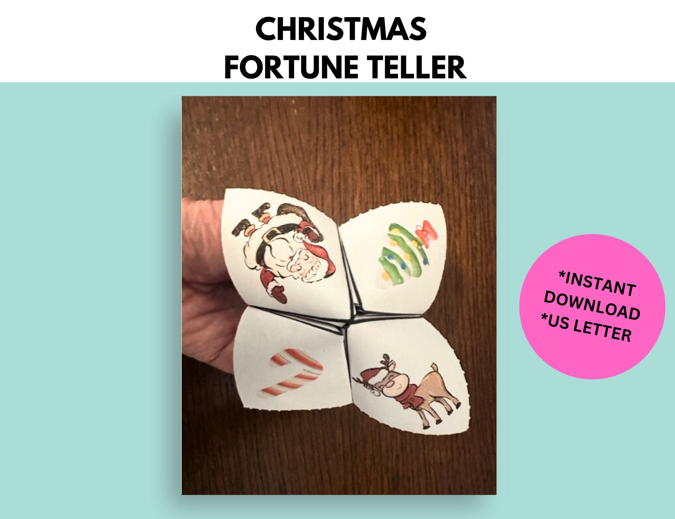 Christmas Cootie Catcher, Christmas Fortune Teller, Christmas Printable ...