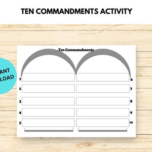 Ten Commandments Bible Story Activity, Ten Commandments Craft, Sunday ...