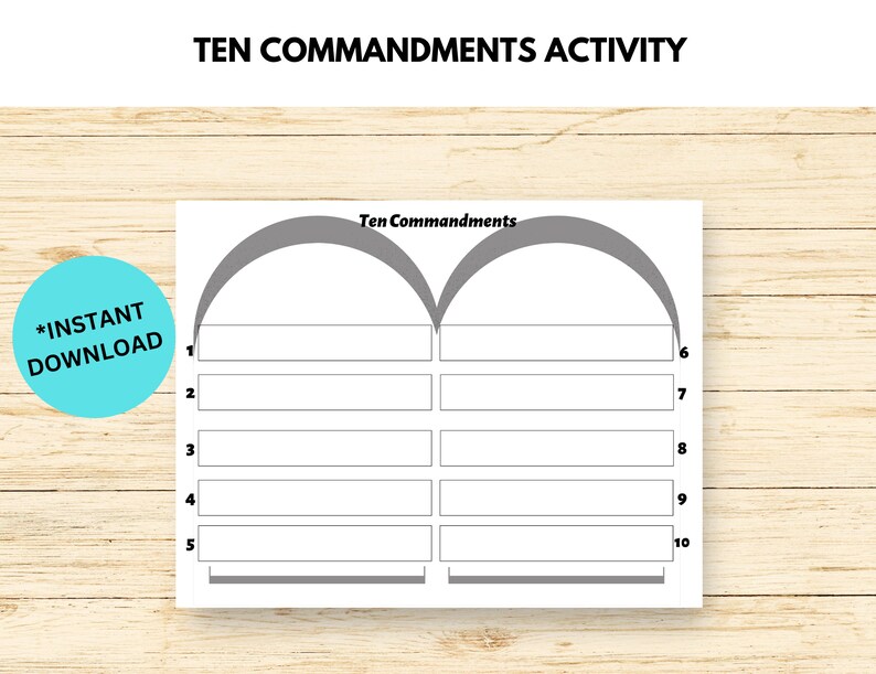 Ten Commandments Bible Story Activity, Ten Commandments Craft, Sunday ...