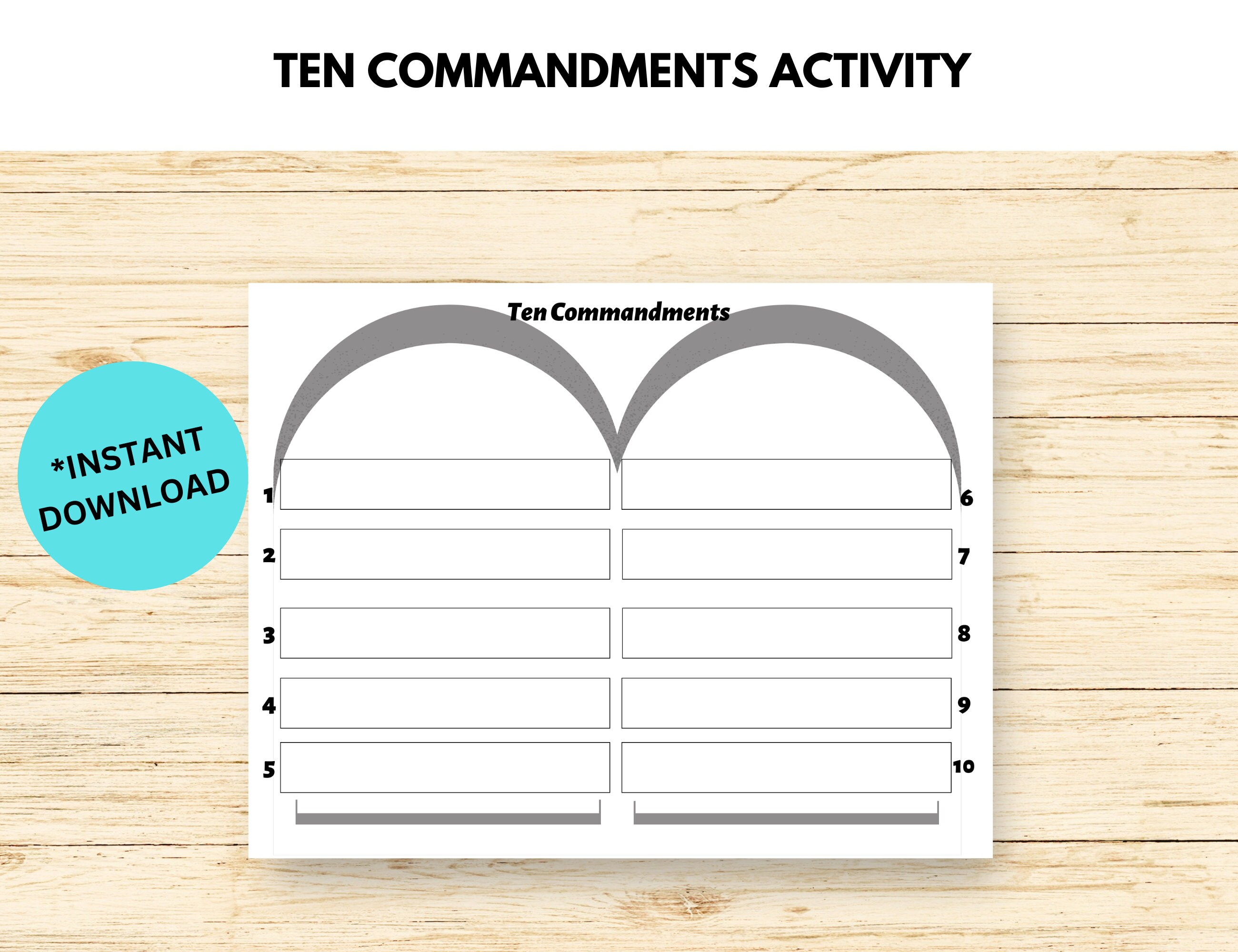 Ten Commandments Bible Story Activity, Ten Commandments Craft, Sunday ...
