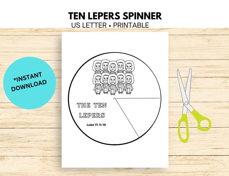 Ten Lepers Bible Story Activity, Sunday School Craft, Printable Spinner ...
