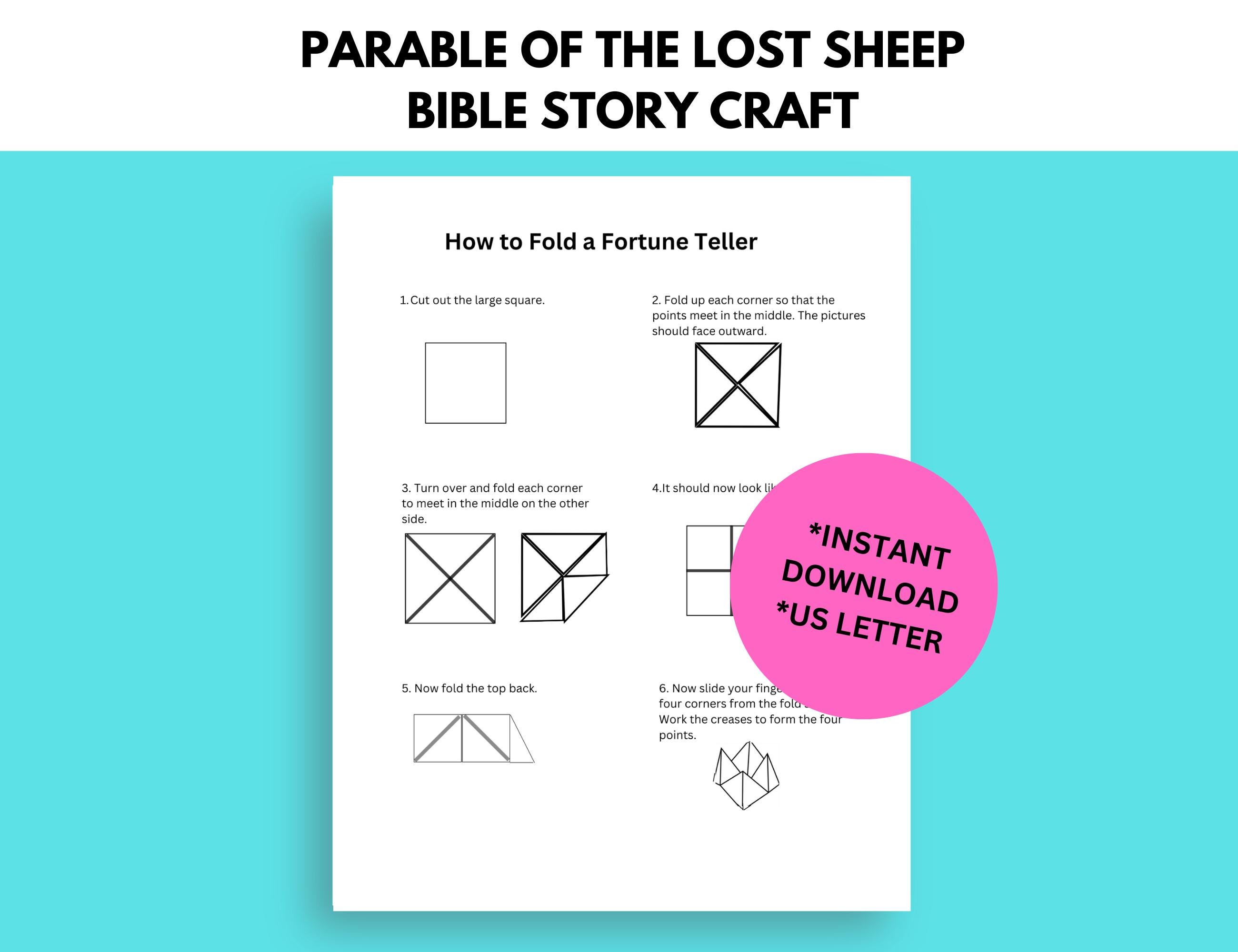 Parable of the Lost Sheep Bible Story Activity, Sunday School Craft ...