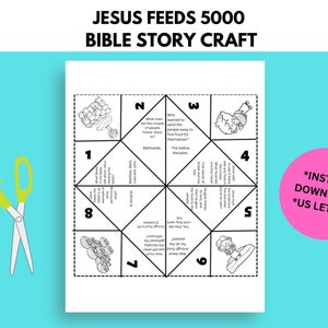 Jesus Feeds 5000 Bible Story Activity, Sunday School Craft, Jesus ...