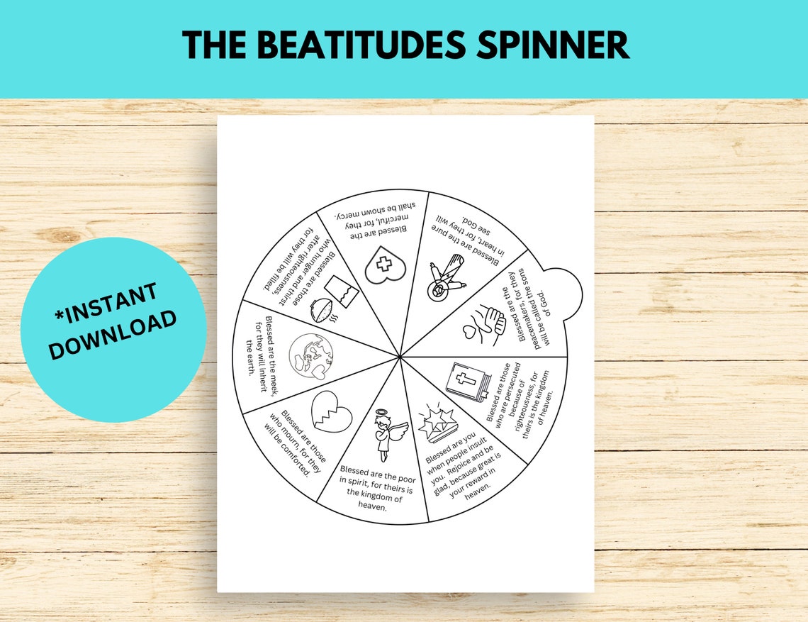 The Beatitudes Bible Story Activity, Sunday School Craft, Beatitudes ...