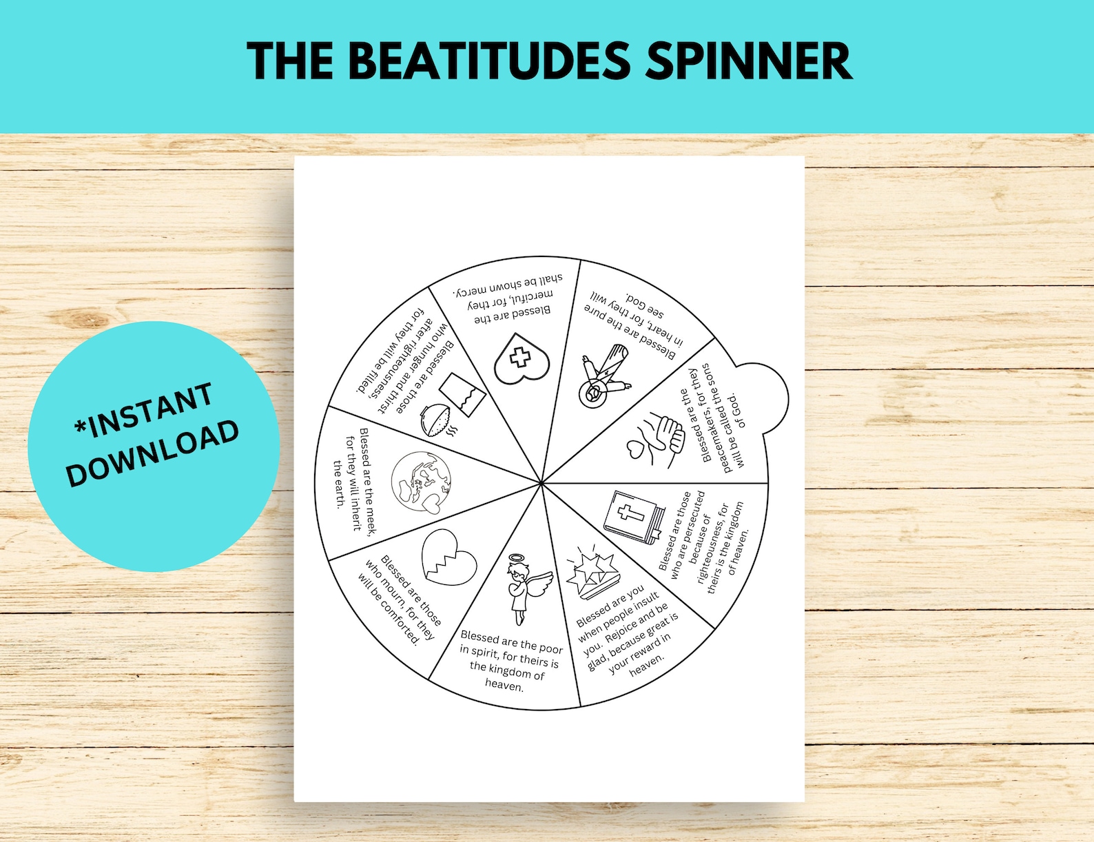 The Beatitudes Bible Story Activity, Sunday School Craft, Beatitudes ...