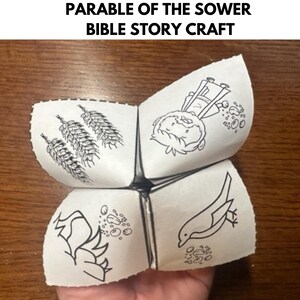Parable of the Sower Bible Story Activity, Sunday School Craft, Fortune ...